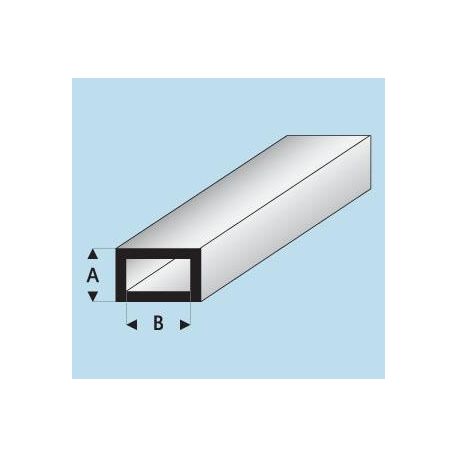 PROFILE SUPER STYRENE TUBE RECTANGLE 6.0/12.0MM X 1M RB42155
